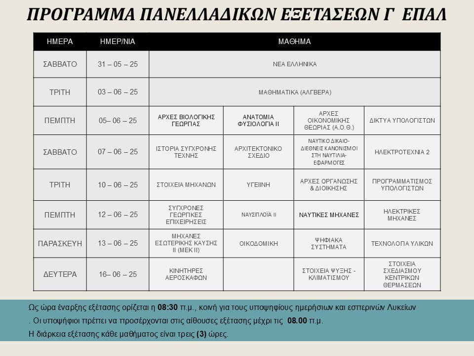 Πρόγραμμα Πανελλαδικών Εξετάσεων 2025 για τα ΕΠΑΛ — Τα πάντα για την ...